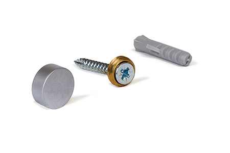 Skruv med lock - Aluminium Matt - Dia 15 mm